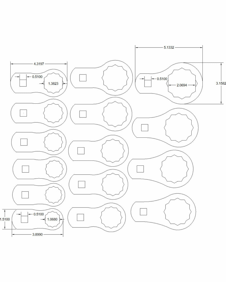 1 1/16 to 2 1/16 torque adapter set 17 pc – Mass Fabricator