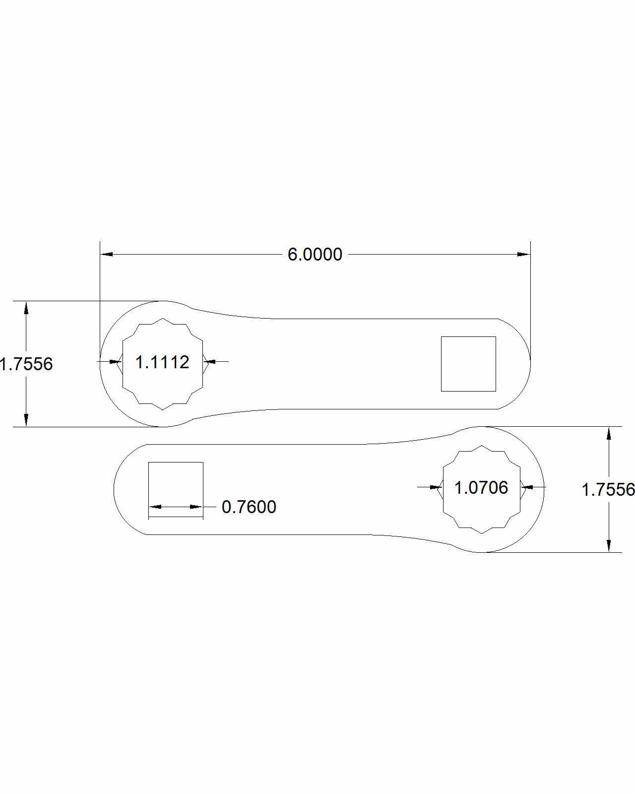 27mm & 28mm dog bone set 3/4 drive 6in long – Mass Fabricator