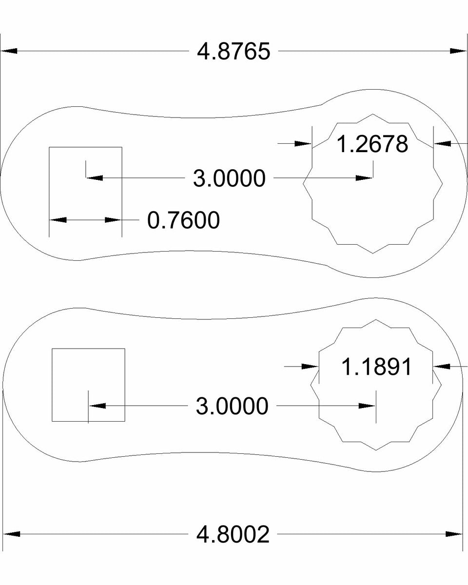 2pc set Bulletproof Dog Bone 30mm and 32mm Torque Adapter with 3in Cen ...